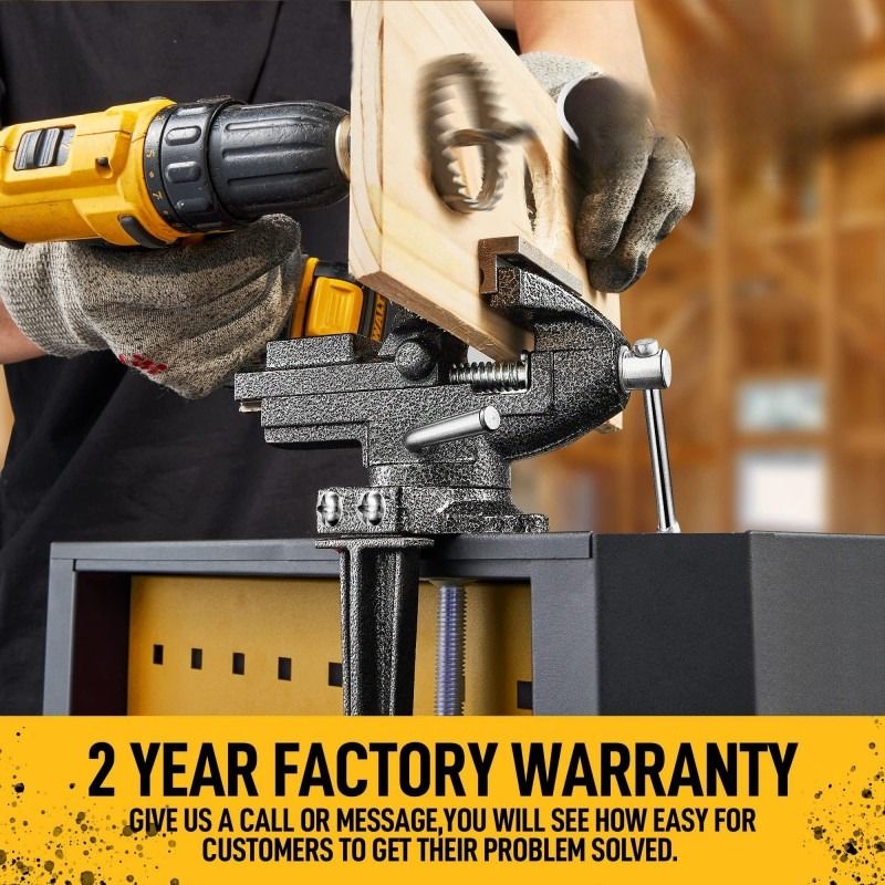 Universal Table Vise - 360°Swivel Base Bench Clamp Home Vise Clamp-On ...