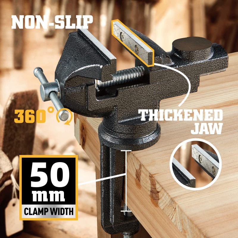 Universal Table Vise - 360°Swivel Base Bench Clamp Home Vise Clamp-On ...