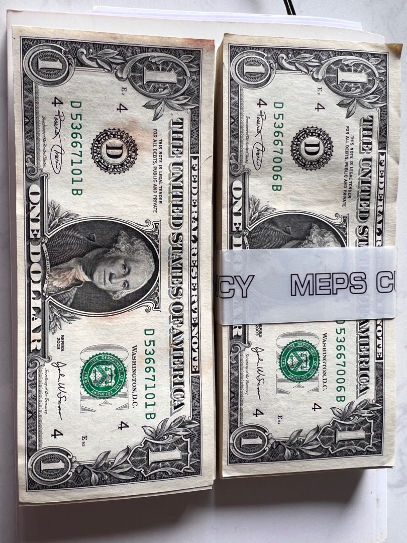 USD1 notes in sequence Series 2003, Hobbies & Toys, Memorabilia ...