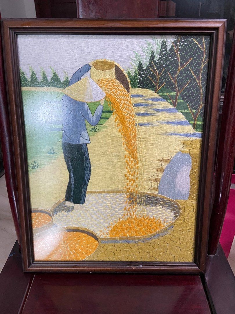 Vietnamese Embroidery Artwork With Frame, Furniture & Home Living, Home ...