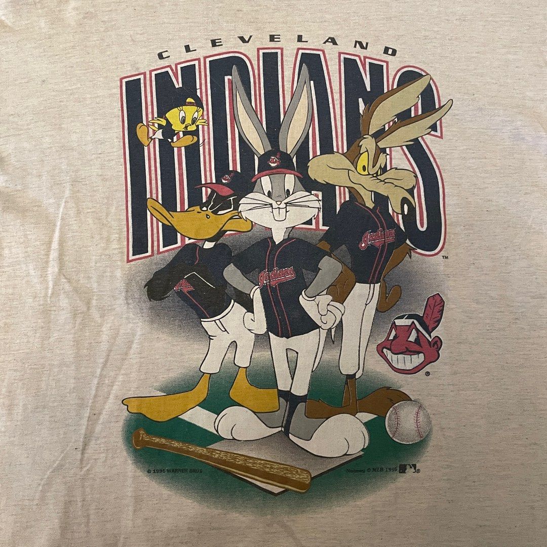 Vintage 1995 MLB x Nutmeg x Warner Bros Looney Tunes Cleveland Indians ...