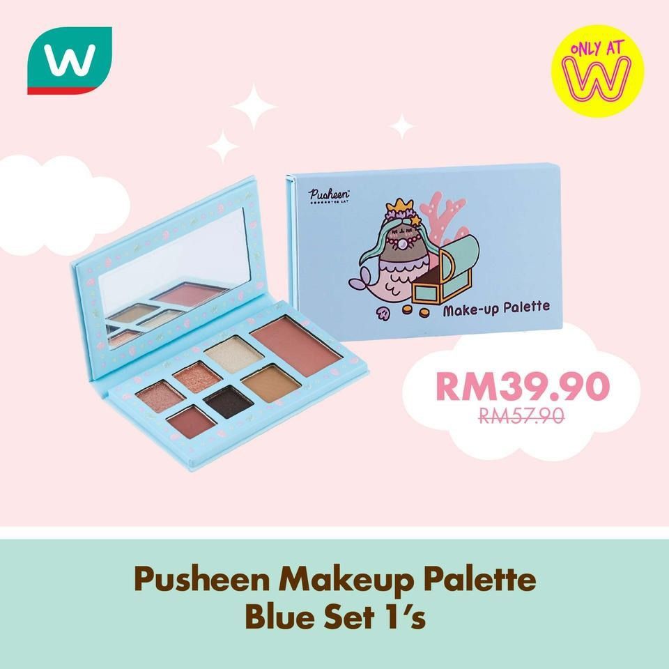 WATSONS Malaysia Pusheen Makeup Palette Blue Set, Beauty & Personal ...