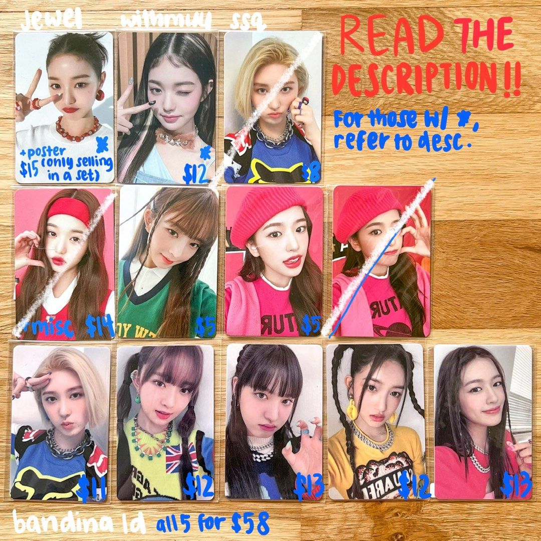 wtt wts ive photocard pc lucky draw fansign season greetings pob fs ld bandina jewel case jc ...