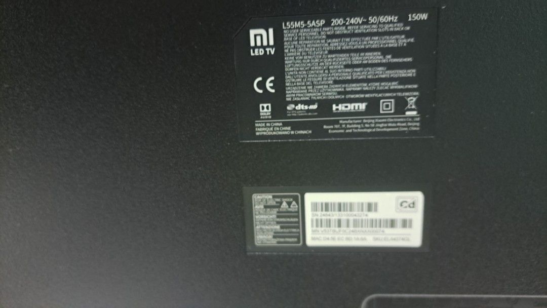 XIAOMI L55M5-5ASP 55 IN 4K HDR SMART LED TV, TV & Home Appliances, TV ...