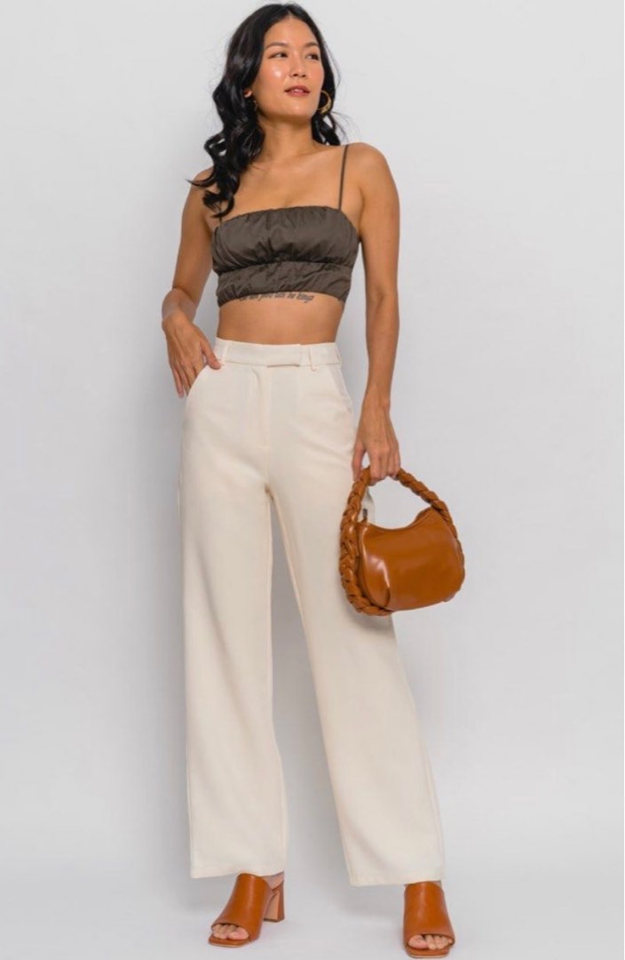 YHF Legs For Days Pants in Custard Cream, Women's Fashion, Bottoms ...