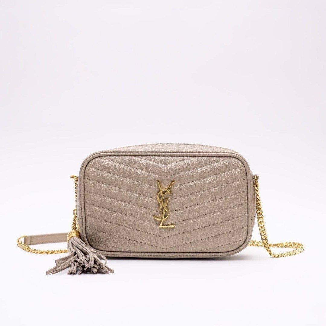 YSL Camera Bag Color : Dark Beige Ghw Size : 19cm x 11cm x 5cm (cs ...