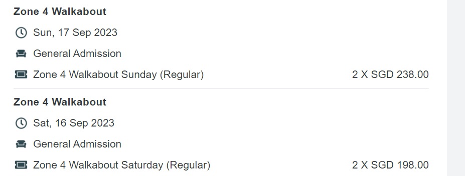Zone 4 walkabout F1 Tickets, Tickets & Vouchers, Event Tickets on Carousell