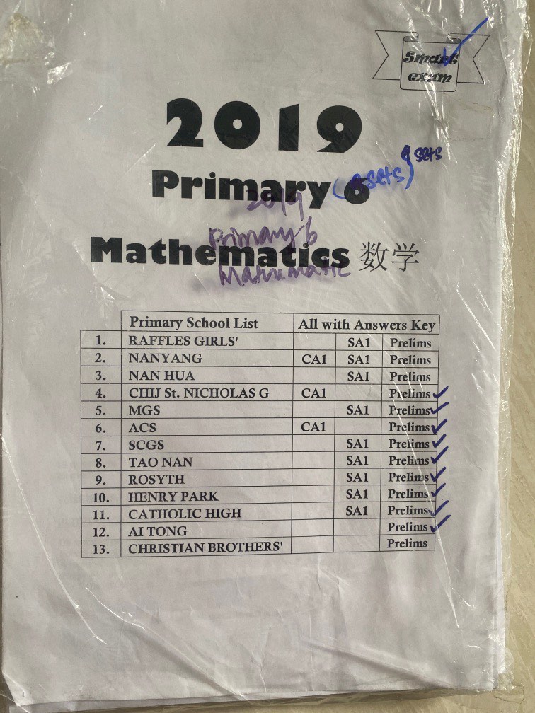 2019 Primary 6 Mathematics (9 sets Preliminary paper), Hobbies & Toys ...