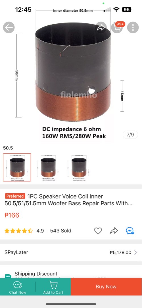 2PC Speaker Voice Coil Inner 50.5/51/51.5mm Woofer Bass Repair Parts ...