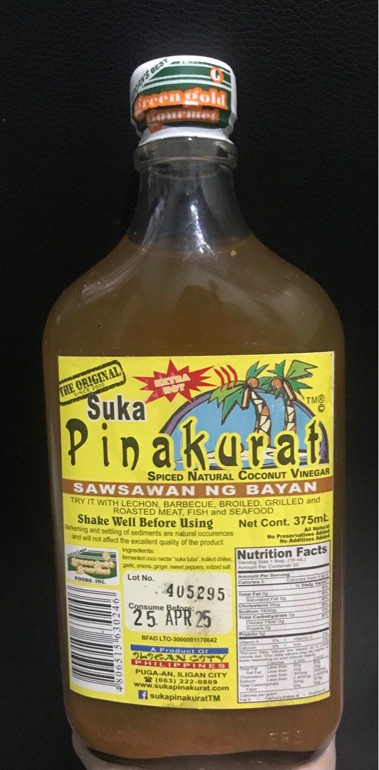 375mL Suka Pinakurat Extra Hot Spiced Natural Coconut Vinegar on Carousell