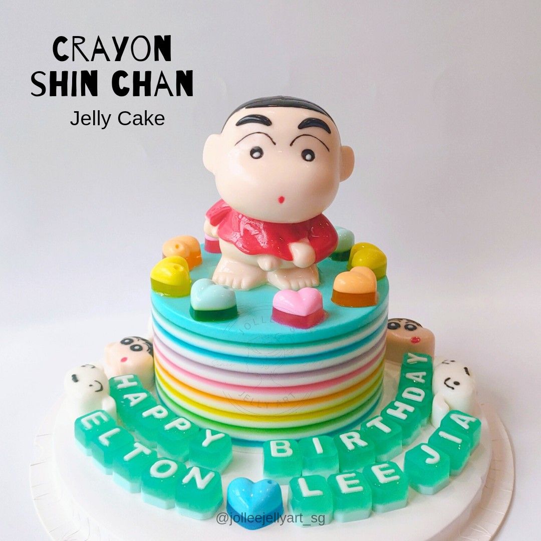 6" Crayon Shin Chan Jelly Cake, Food & Drinks, Homemade Bakes on Carousell