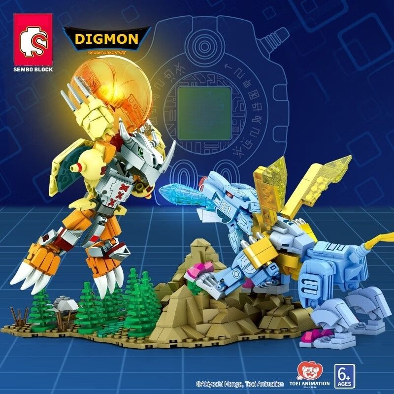 812PCS Digimon Monsters Battle Scene Cartoon Anime Building Blocks ...