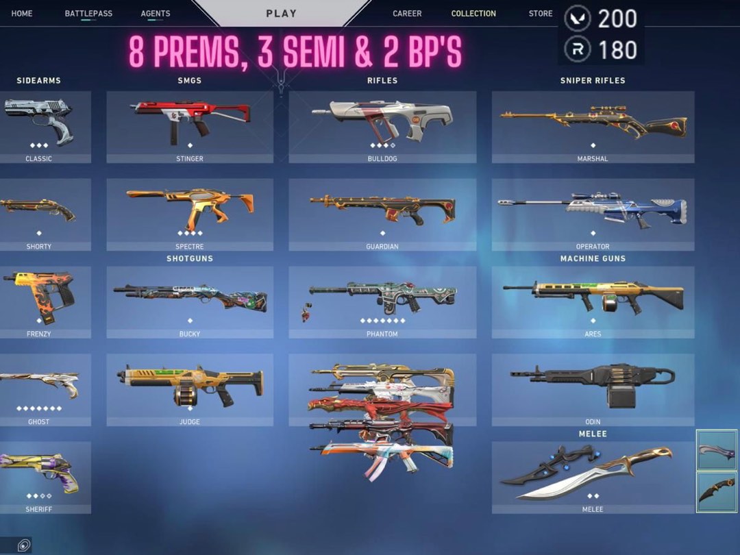 8 PREMIUM SKINS RUIN DAGGER VALORANT ACCOUNT WTS ONLY CHEAP!, Video ...