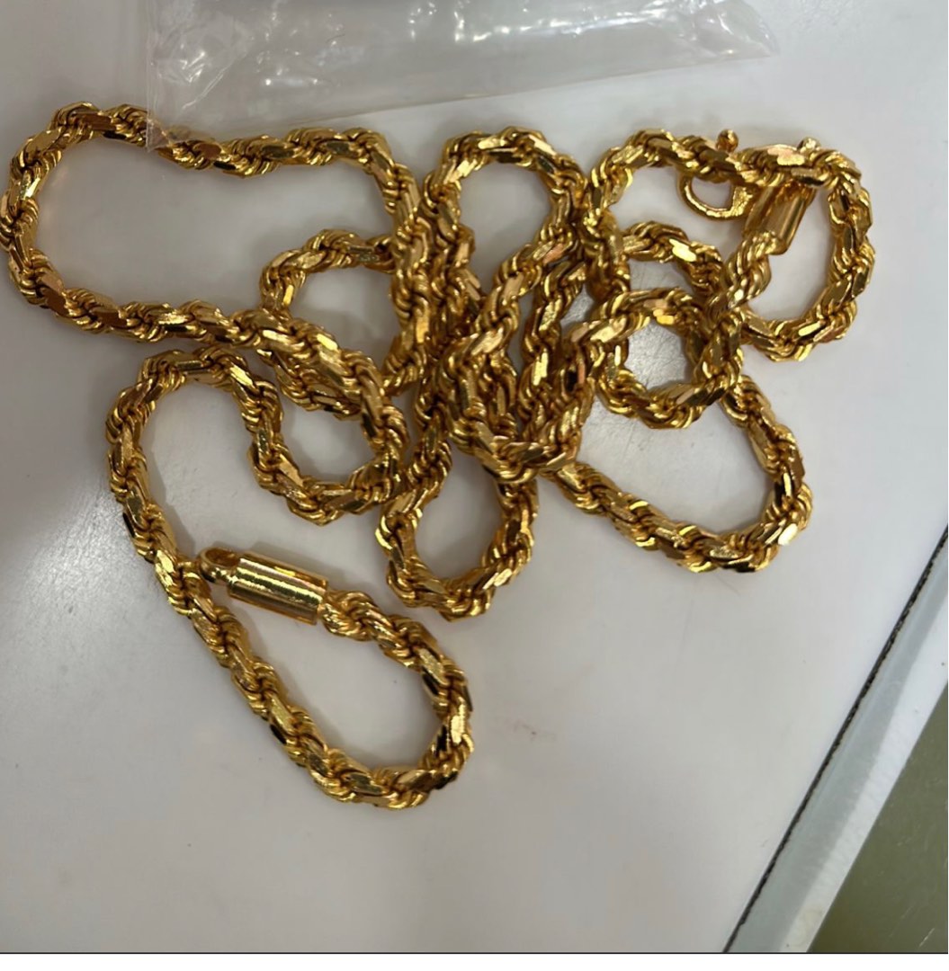 916 Gold Necklace Chain, Luxury, Accessories on Carousell