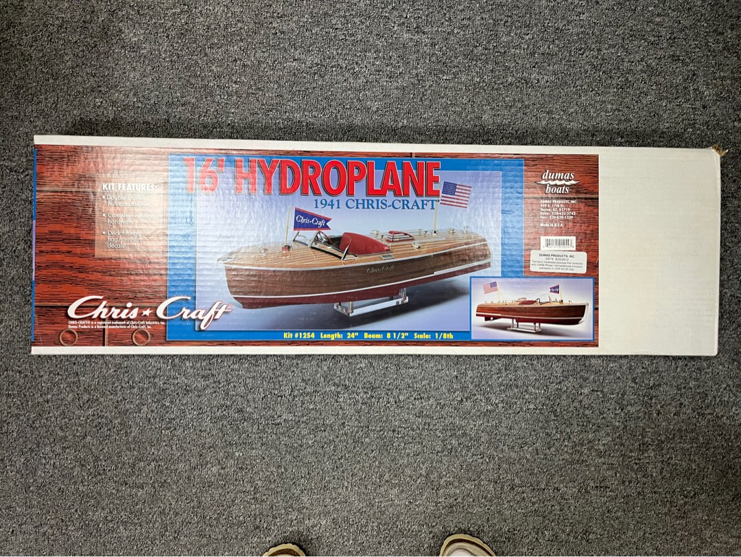 全新 24" 木製模型 Scale: 1/8th 1941 Chris-Craft 16' Hydroplane model kit ...