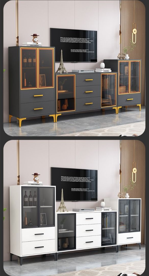 玻璃餐邊櫃展示櫃電視櫃 儲物櫃 收納櫃 cabinet 【包送貨 Free Delivery】 櫃 立櫃 矮櫃Glass sideboard display cabinet TV ...