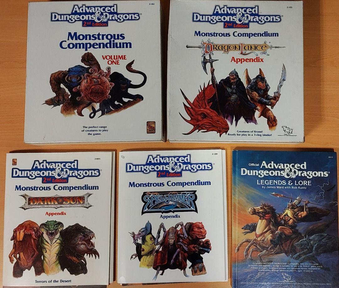 AD&D Monstrous Compendium & 3 Appendices; Legends & Lore book, Hobbies ...
