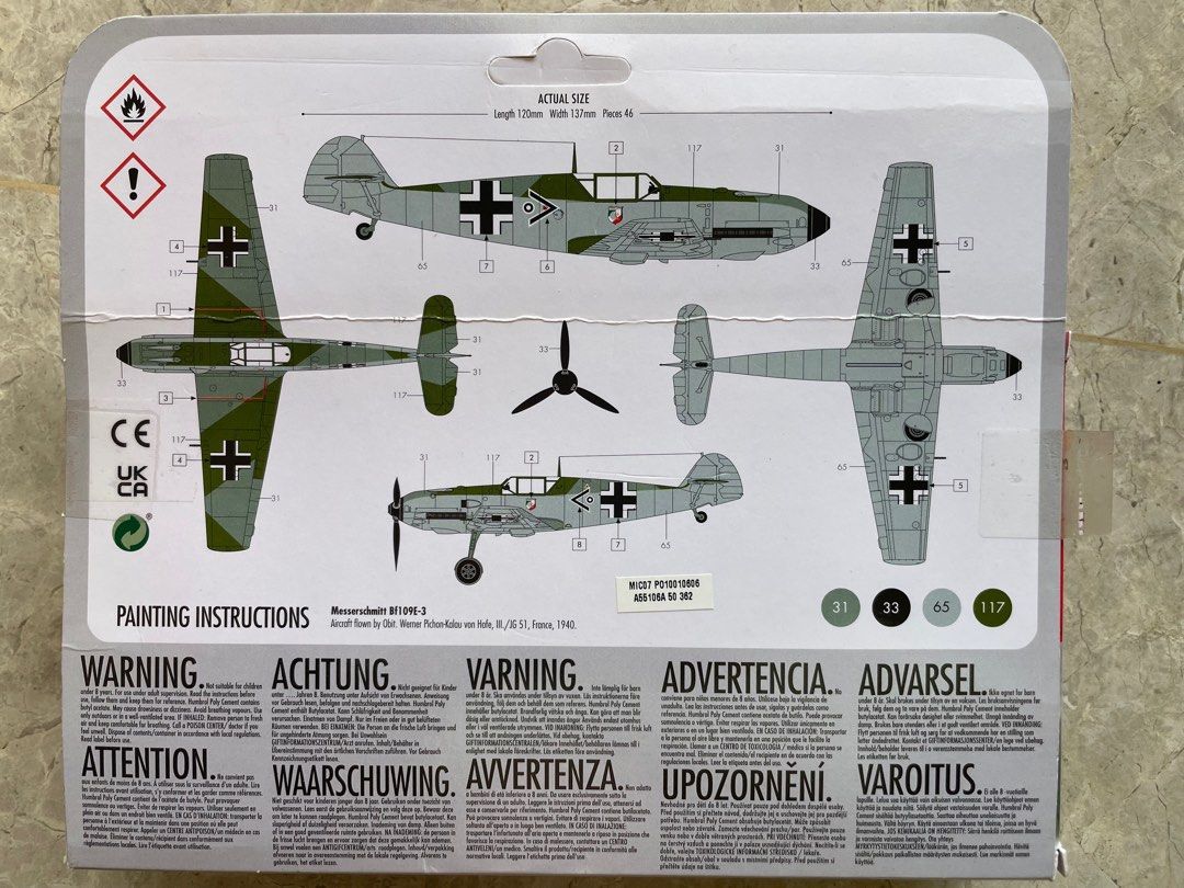 Airfix 1:72 Starter Set - WWII Battle of Britain set - Supermarine Spitfire MK1a & Messerschmitt ...