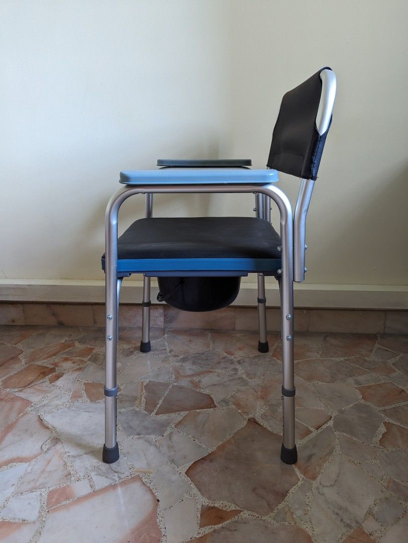 Aluminum Stationary Toilet Commode Chair with PVC seat cushion, Health ...