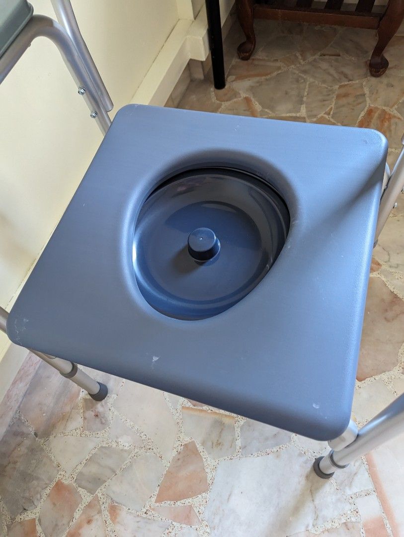 Aluminum Stationary Toilet Commode Chair with PVC seat cushion, Health ...