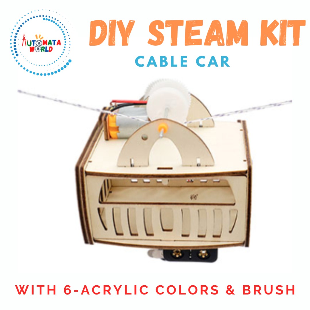 Automata World Cable Car DIY Kit, DIY STEAM Kits, Children Party gift ...