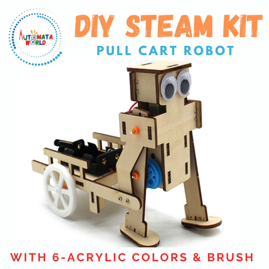 Automata World Pull Cart Robotic DIY Kit, STEAM DIY Kit, Children Party ...