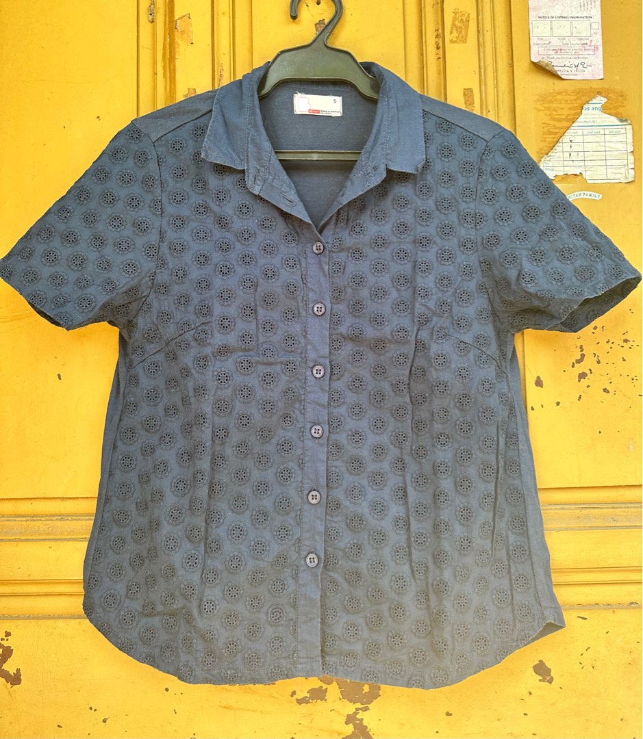 BENCH EYELET POLO BLOUSE, Women's Fashion, Tops, Blouses on Carousell