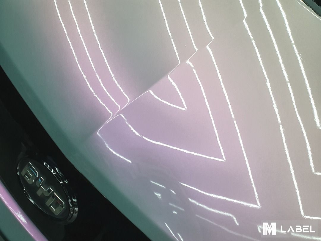 BYD E6 Full Vinyl Wrap - PET Phantom Grey Red, Car Accessories, Car ...