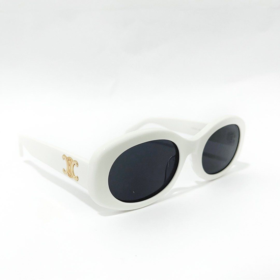 Celine Triomphe 01 in White, Women's Fashion, Watches & Accessories ...