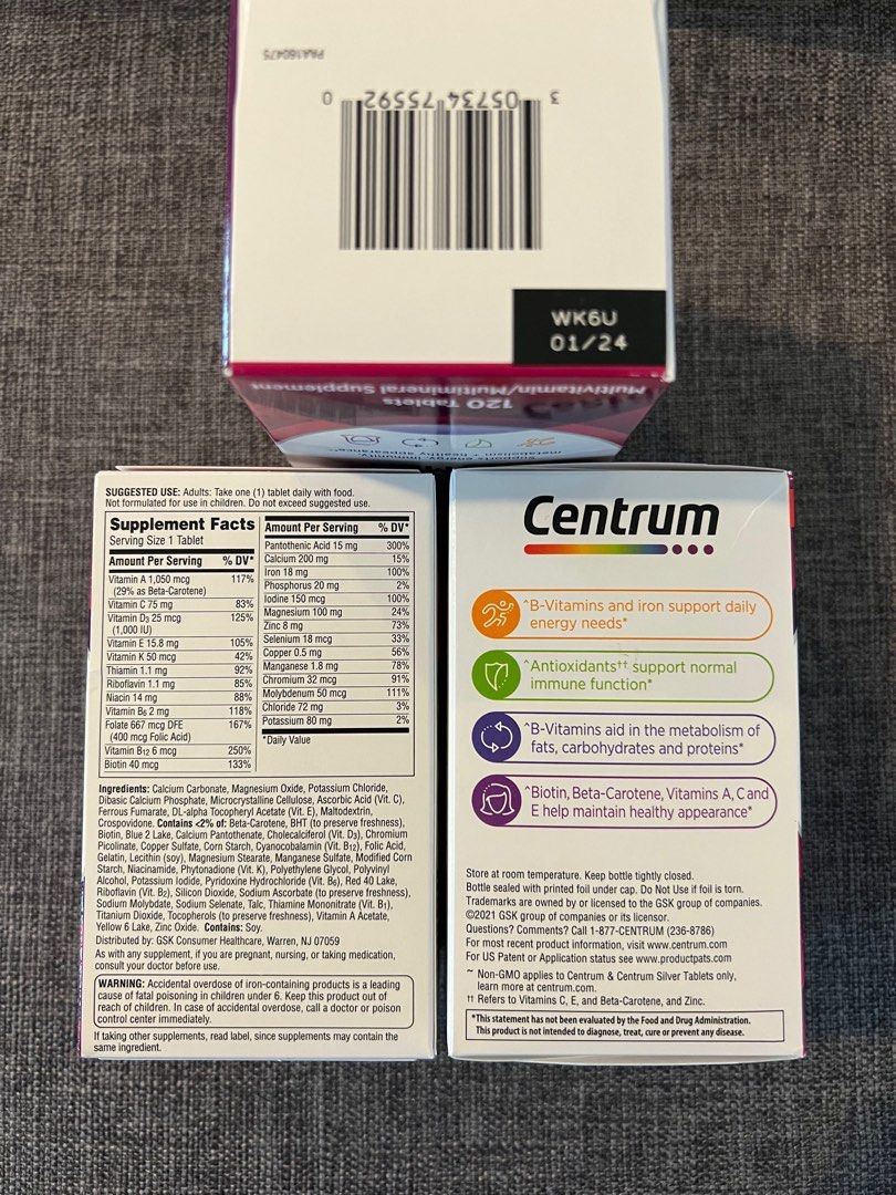 Centrum Women Multivitamin / Multimineral supplement 120 tablets ...