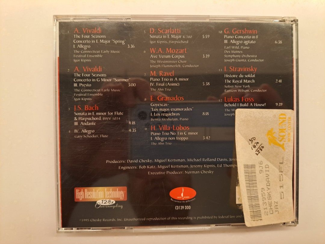 Chesky Records: The Classical Collection, Hobbies & Toys, Music & Media, CDs & DVDs on Carousell