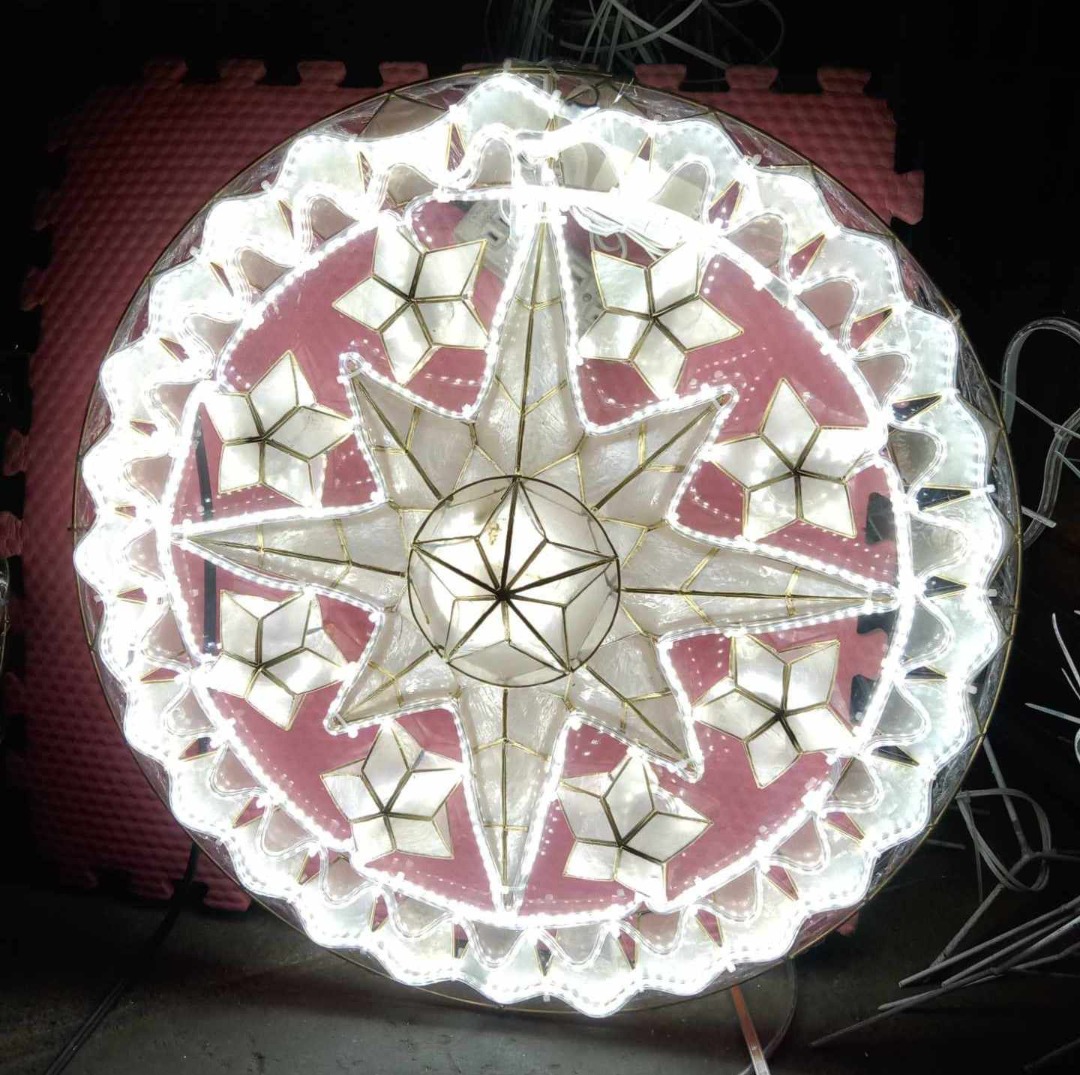 Christmas Lantern Multicolor Capiz Tala Parol with LED lights 24-25 ...