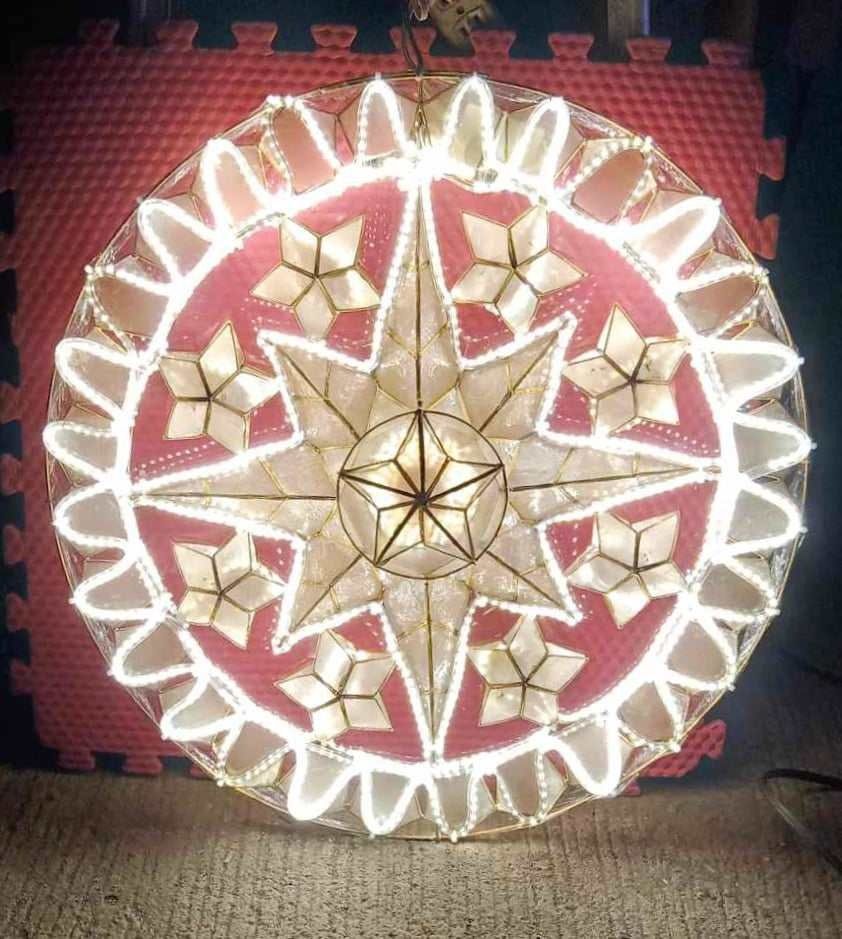 Christmas Lantern Multicolor Capiz Tala Parol with LED lights 24-25 ...
