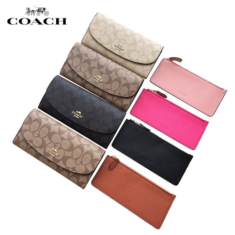 Coach Pop Slim Envelope Wallet In Signature Canvas (Women Folding Long ...