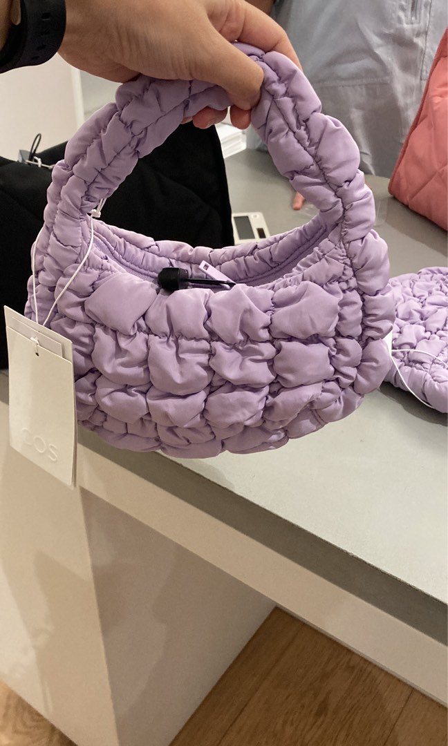 COS micro lilac puffer bag, Women's Fashion, Bags & Wallets, Shoulder ...