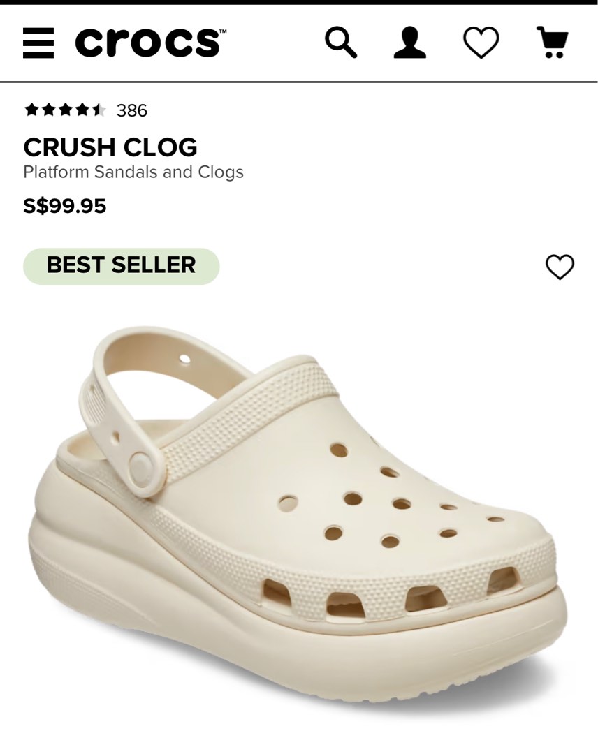 Crocs crush clog platform W7, Women's Fashion, Footwear, Sandals on ...