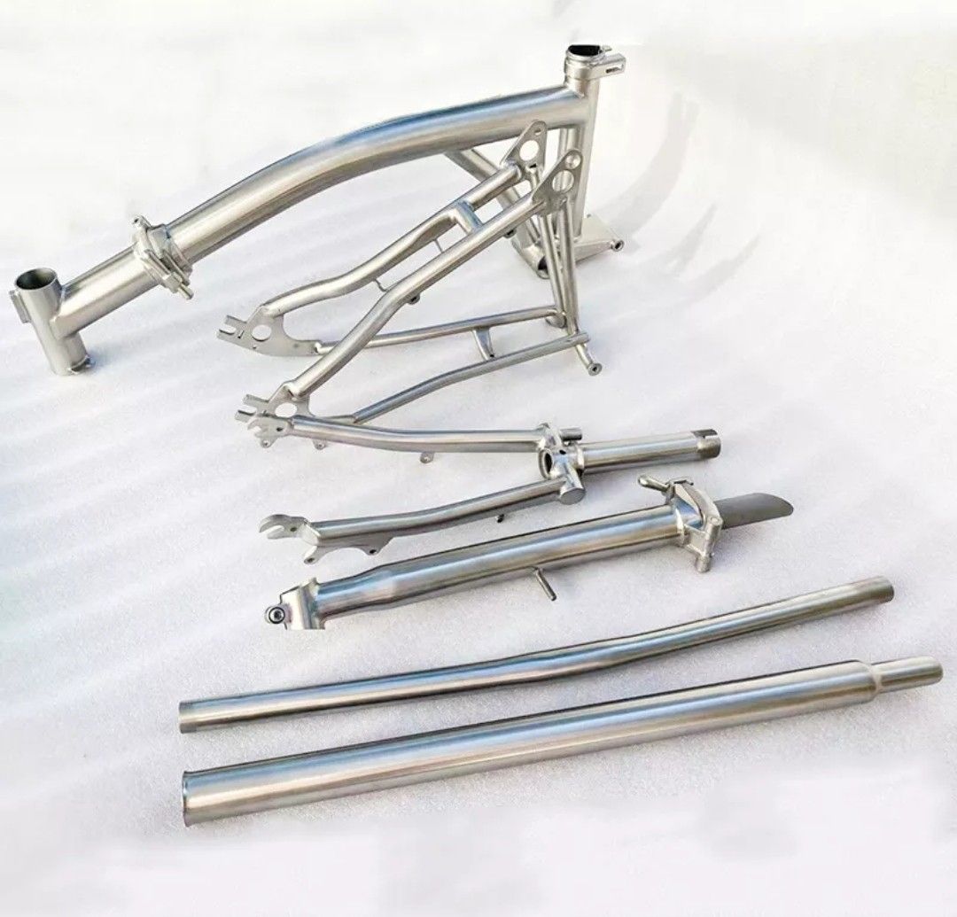 Custom Built, Full Titanium Brompton Trifold Bike, Carbon Wheelset ...