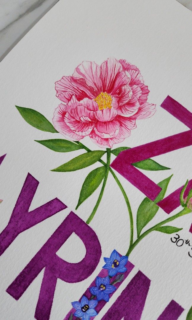Customized Name Watercolor Painting, Hobbies & Toys, Stationery & Craft ...