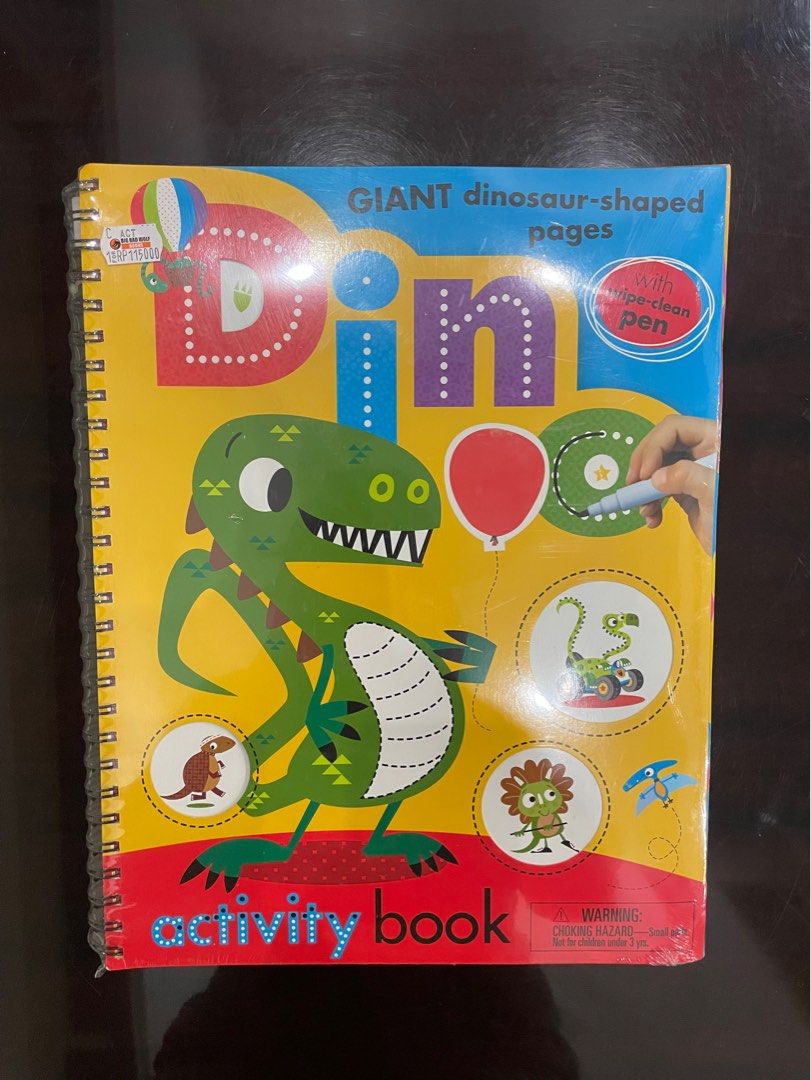 Dino activity book, Buku & Alat Tulis, Buku Anak-Anak di Carousell