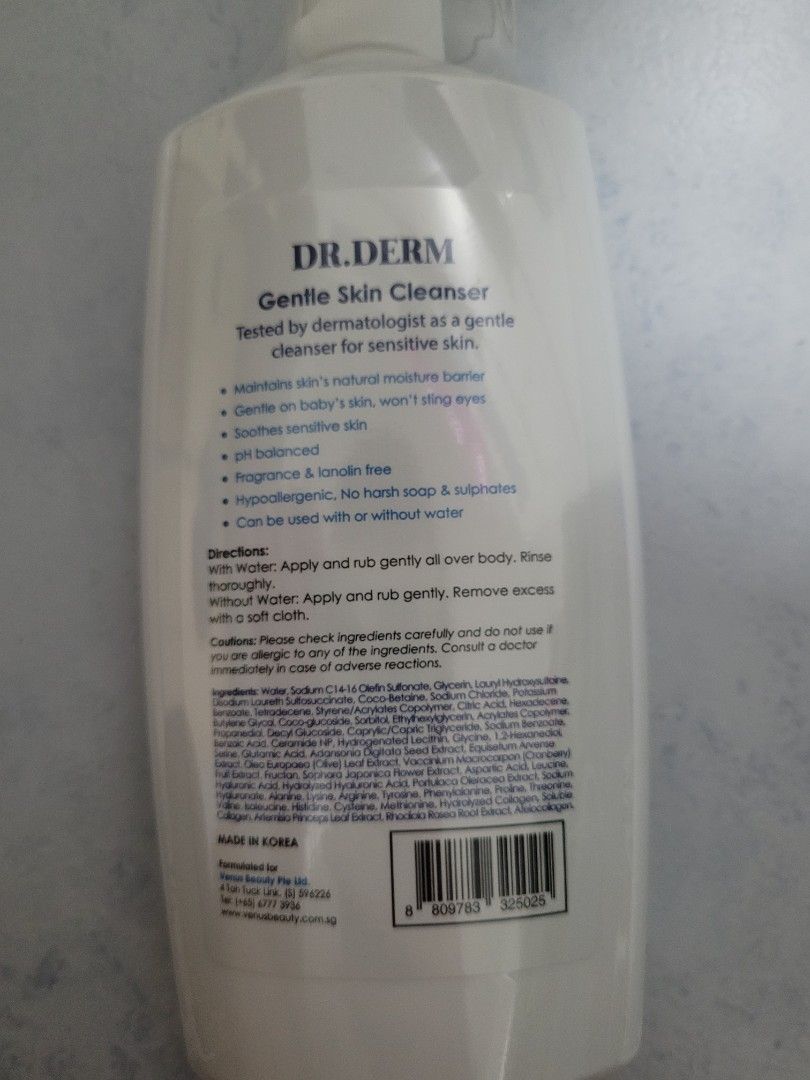 Dr.Derm Gentle Skin Cleanser, Beauty & Personal Care, Face, Face Care ...