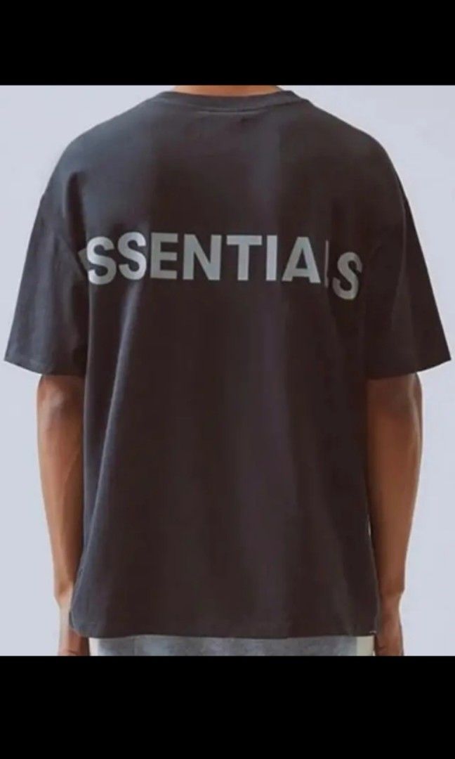 Fear of God Essential reflective black, Men's Fashion, Tops & Sets ...