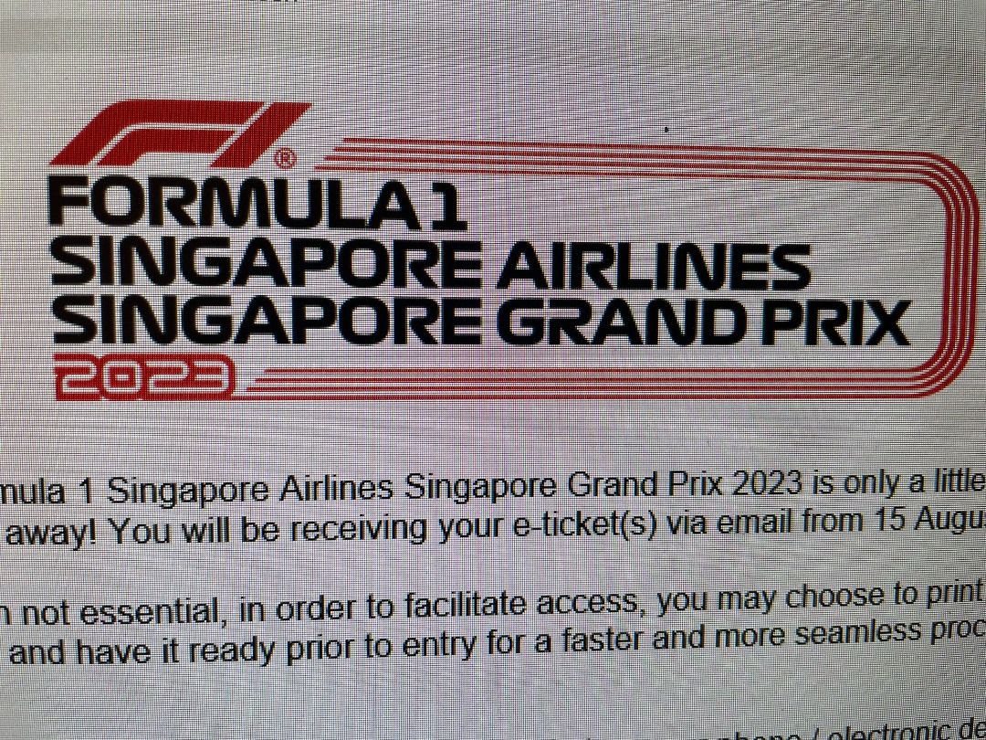 Formula 1 Tickets, Tickets & Vouchers, Event Tickets on Carousell