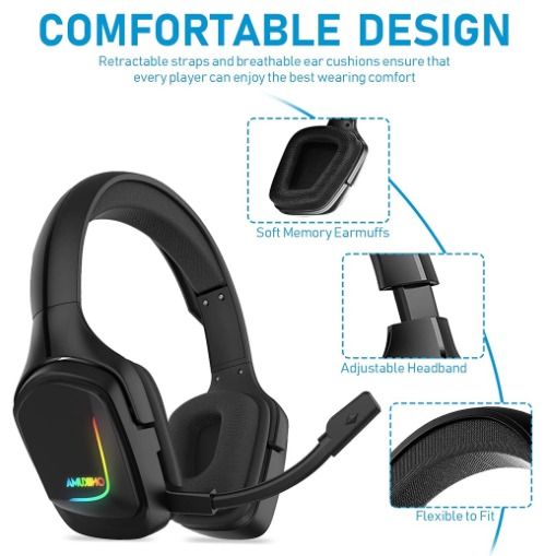 Gaming Headset with Noise Cancelling Microphone and RGB Led Lights ...