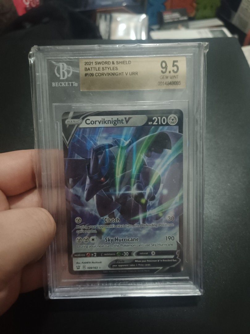 Gold Label Beckett GEM MINT 9.5 Corviknight. POKEMON BATTLESTYLES SWORD ...