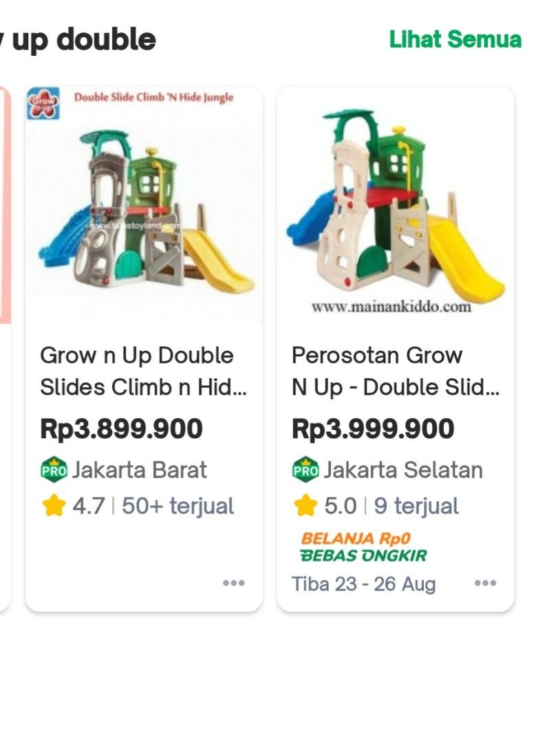GROW AND UP DOUBLE SLIDE, Bayi & Anak, Mainan & Baby Walker di Carousell