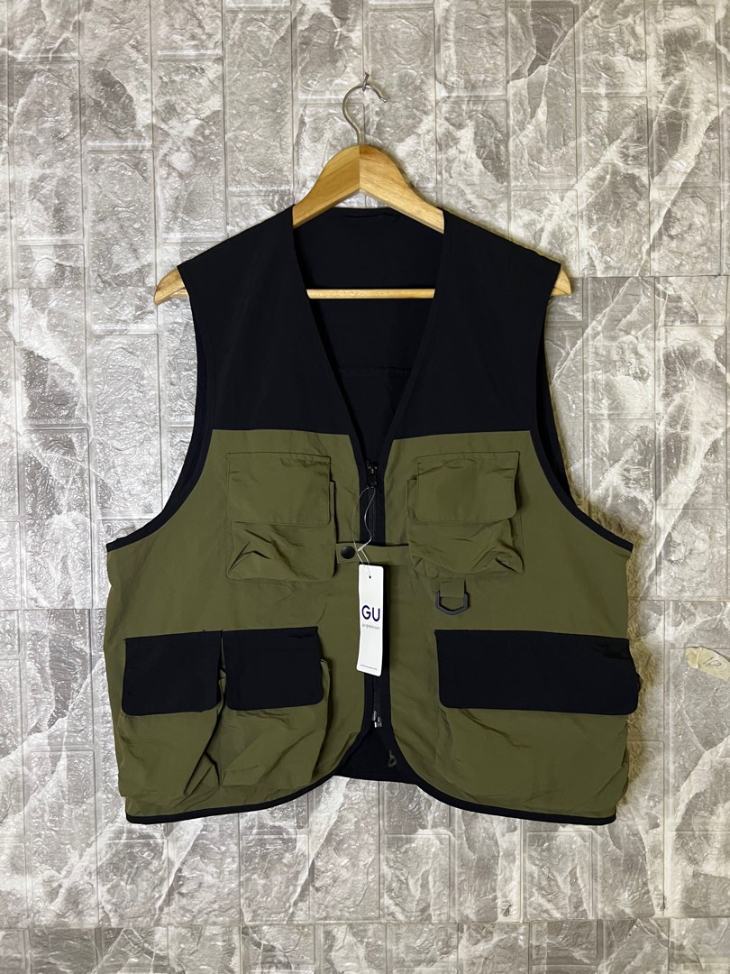 GU Olive & Black Military Vest, Men's Fashion, Tops & Sets, Vests on ...