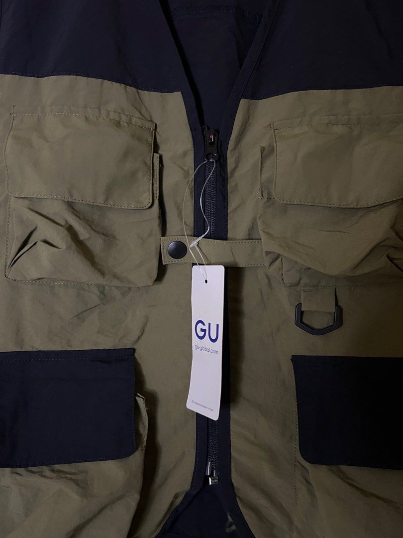 GU Olive & Black Military Vest, Men's Fashion, Tops & Sets, Vests on ...