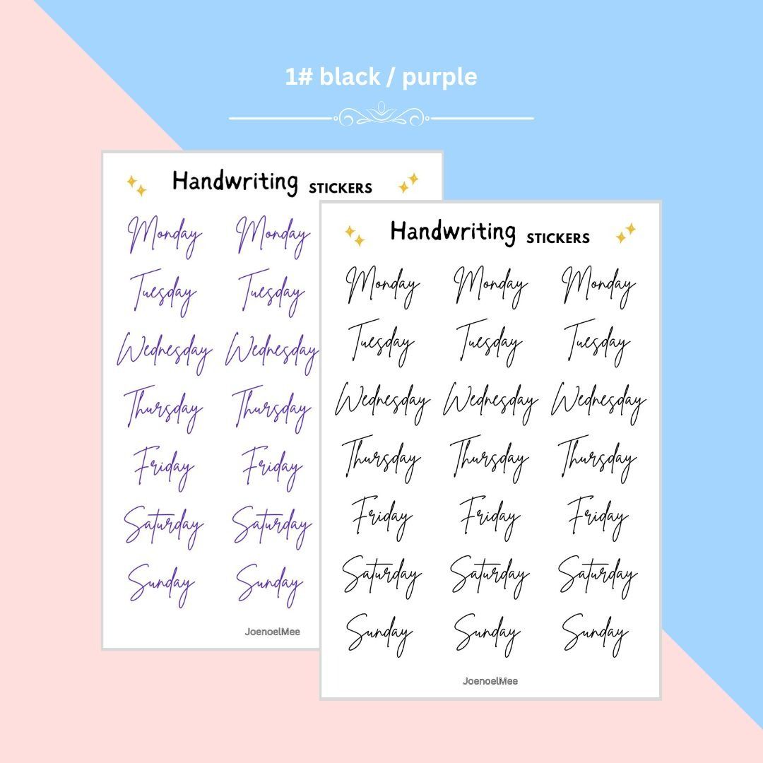 Handwriting Weekly Stickers | Daily Weekly Planner Label Organizations ...