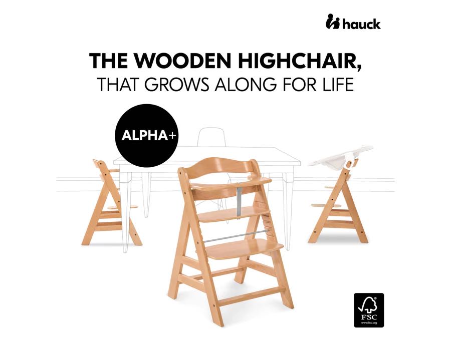 Hauck Alpha+ High Chair Wooden, Babies & Kids, Nursing & Feeding, Baby ...