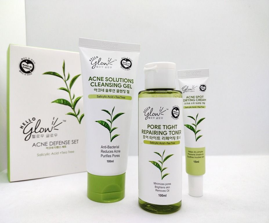 Hello Glow Acne Defense Set, Made in Korea, Beauty & Personal Care ...